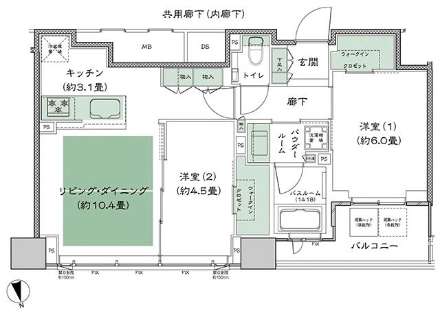 【SUUMO】間取り図（55B）詳細 - シティタワー天王寺 | 新築マンション・分譲マンション物件情報