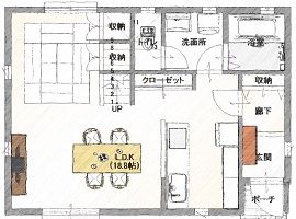 【SUUMO】 【本体価格1600万円/3LDK/延床28坪コンパクト/狭小29坪/間取り図】南欧風＆ナチュラルテイストの上質住宅 - 秀光ビルド 住まいづくり館～堺～の建築実例詳細 | 注文住宅