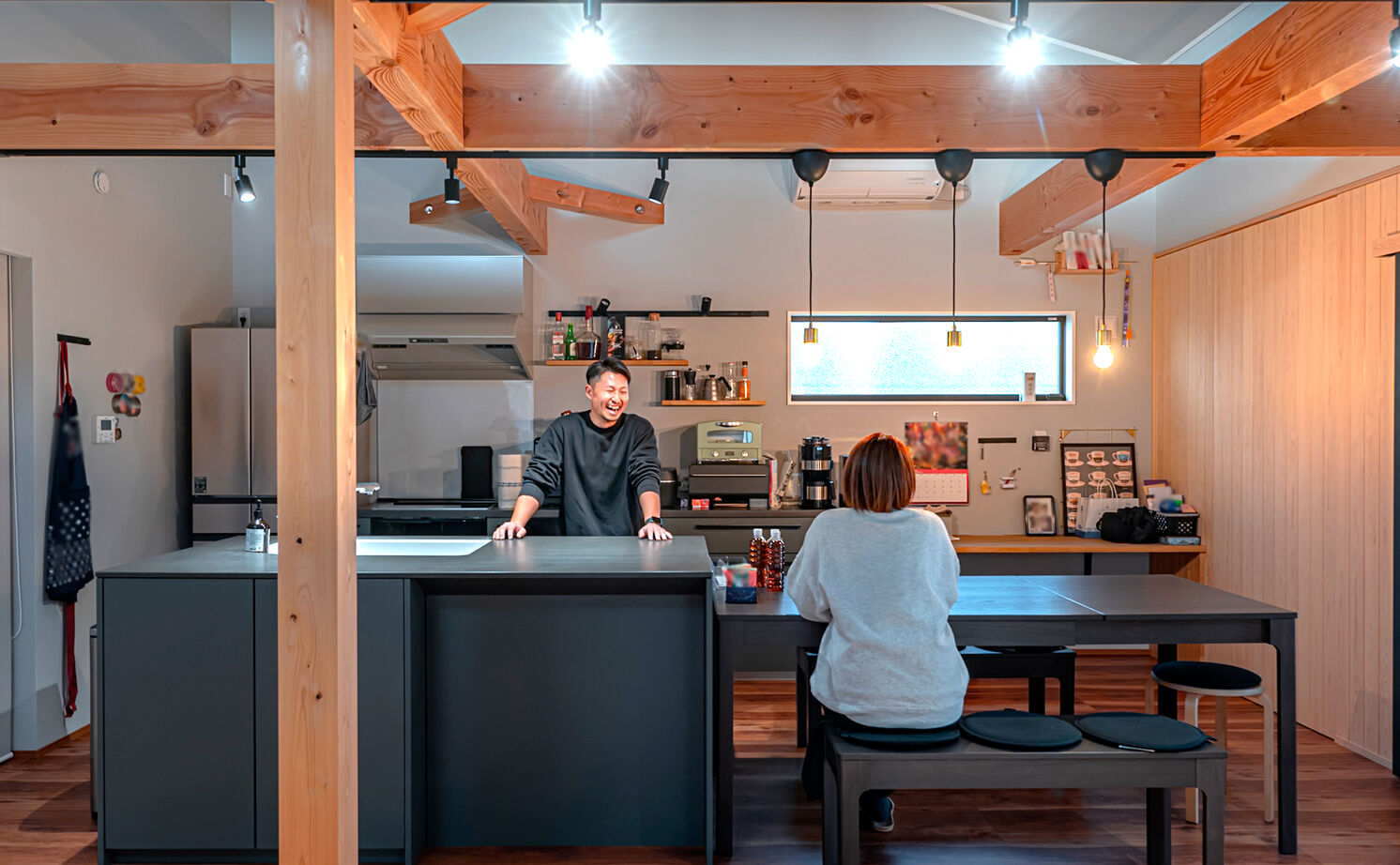 【SUUMO】 【吹抜けLDK×アイランドキッチン×薪ストーブ】滑り台や隠し扉も？「もう！ワクワクが止まらない家です」 - Home＆nico(ホームアンドニコ) の建築実例詳細 | 注文住宅