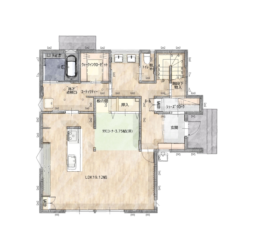 【SUUMO】 明るく開放的な回遊動線のあるお家【37坪/3LDK】 - タカノホーム 富山第一展示場の建築実例詳細 | 注文住宅