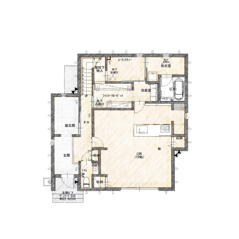 【SUUMO】 【富山市/3LDK/36坪/家事楽動線】毎日の生活が楽しくなるお家 - タカノホーム 富山第一展示場の建築実例詳細 | 注文住宅