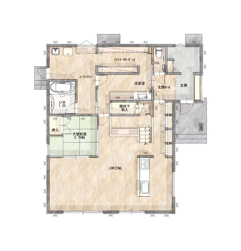 【SUUMO】 【能美市/5LDK/44坪/毎日木の香りや温もりに包まれる】ゆったりと時が流れる家 - タカノホーム 金沢南展示場の建築実例詳細 | 注文住宅