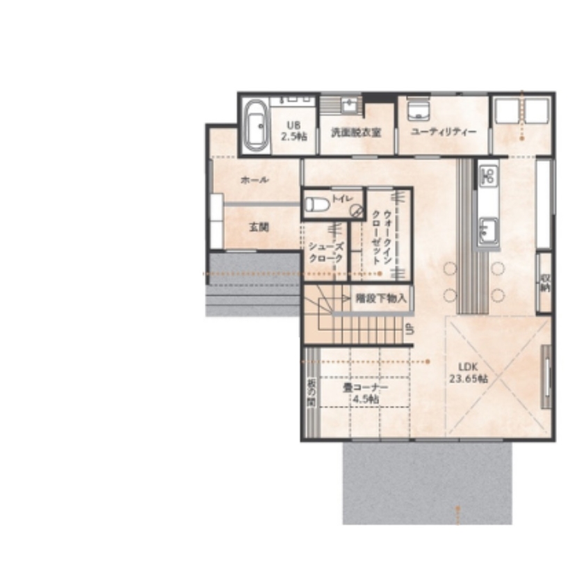 【SUUMO】 【2000万円台/40坪台/3LDK/UA値0.34/HEAT20 G2/間取り図】年中半袖半ズボンで快適に過ごせる創エネの家 - タカノホーム 野々市展示場の建築実例詳細 ...