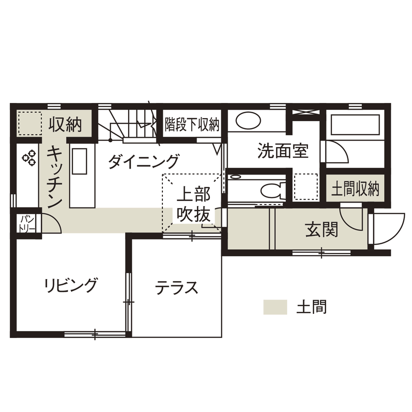【SUUMO】 【2000万円台/28坪台/間取り有/Fの家】土間キッチンを現代風にアレンジ。日本家屋の伝統美が融合する家 - アールギャラリー(アールプランナー) 新宿ショールームの建築実例 ...