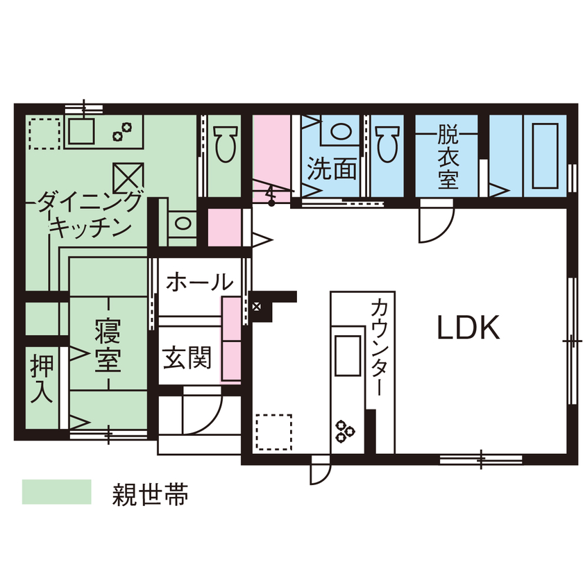 【SUUMO】 【三重県|間取り図|2000万円台】家事ラク動線で時短に♪住みやすく、互いがのびのび暮らせる二世帯住宅実例 - リアルホーム 本社の建築実例詳細 | 注文住宅