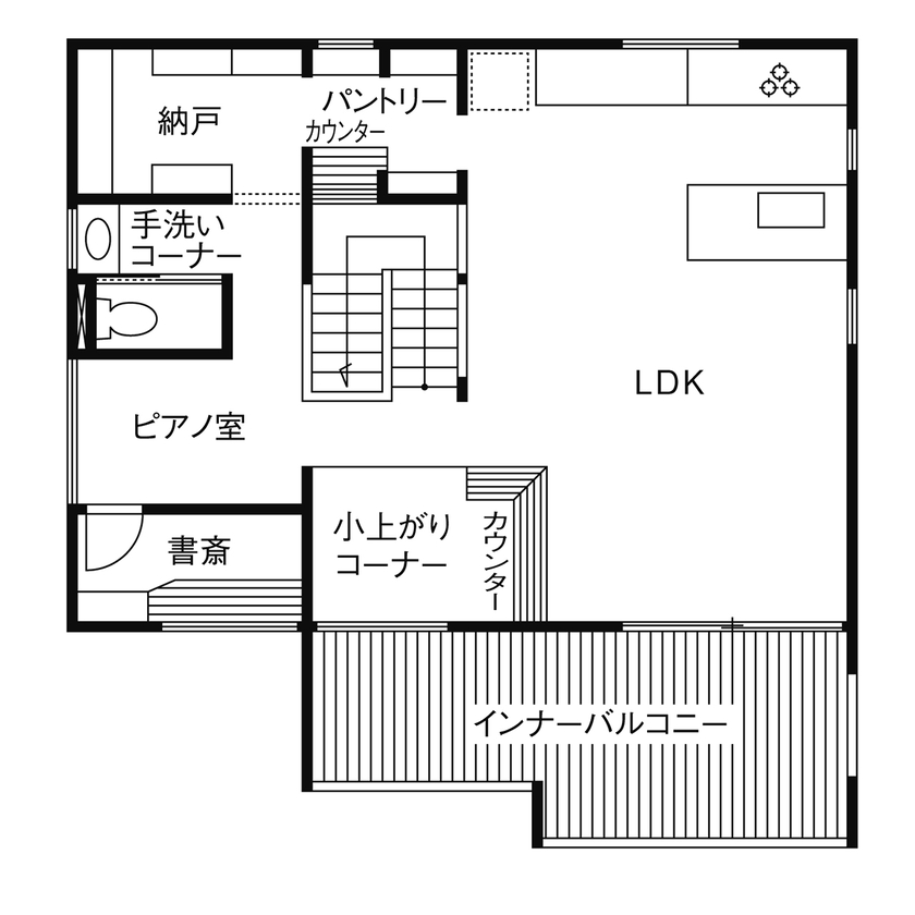 【SUUMO】 【2000万円台後半｜43.8坪｜2階リビング】広い空と、家族の時間を愉しむLDK。自然素材も魅力（間取図あり） - SUDOホーム 須藤建設 の建築実例詳細 | 注文住宅