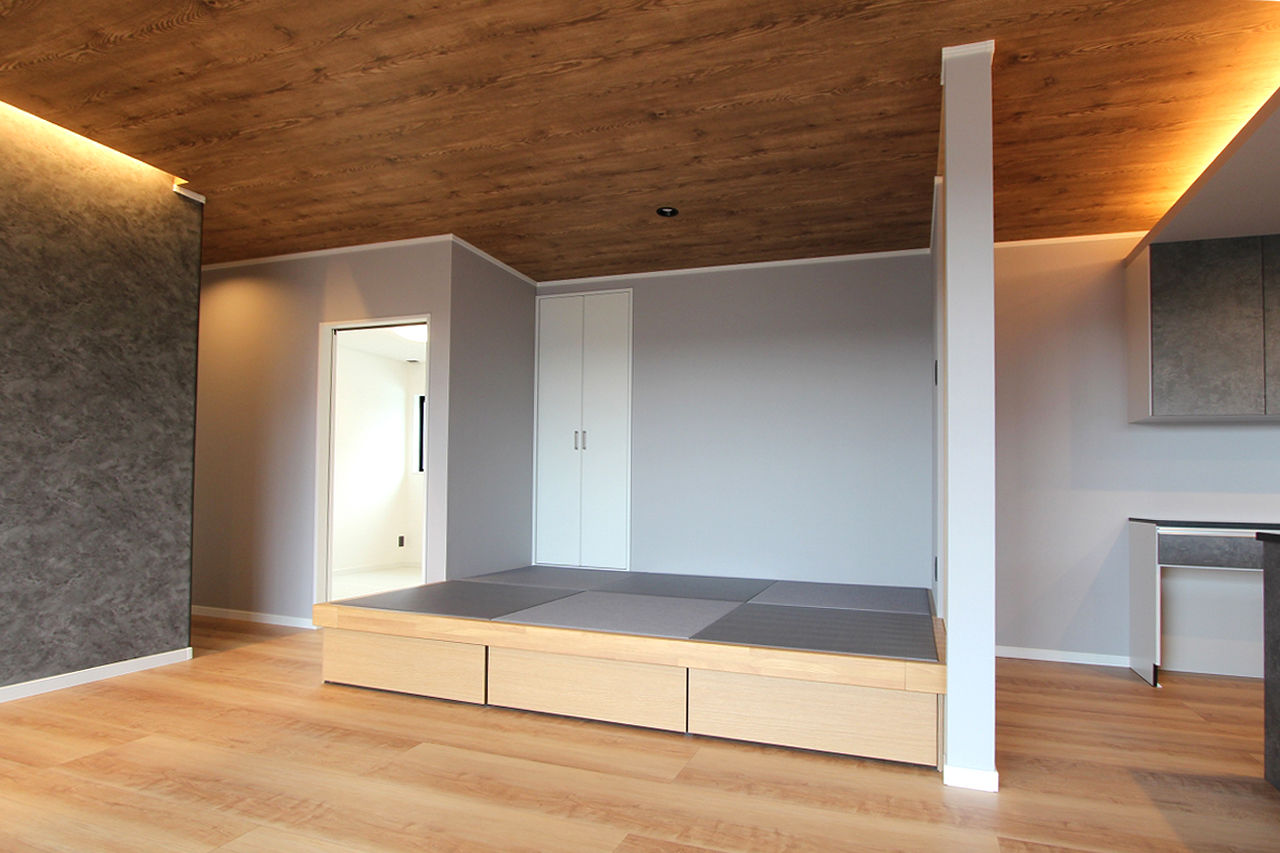 【SUUMO】 【3LDK/平屋/大容量収納/ウッドデッキ/敷地約90坪】グレー×ウッドの大人モダンハウス - 大成住宅 川越ハウジングギャラリーの建築実例詳細 | 注文住宅