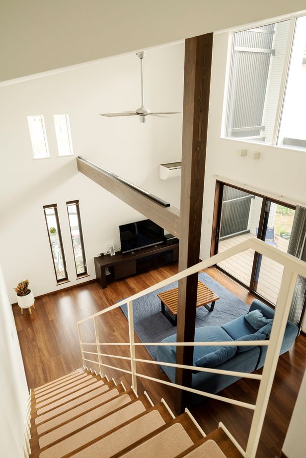 【SUUMO】 【4000万円～/40坪台/間取り図】ウッドデッキへ続く30畳超え吹き抜けLDK、一見平屋の2階建て片流れ屋根の家 - 近藤建設 展示場の建築実例詳細 | 注文住宅