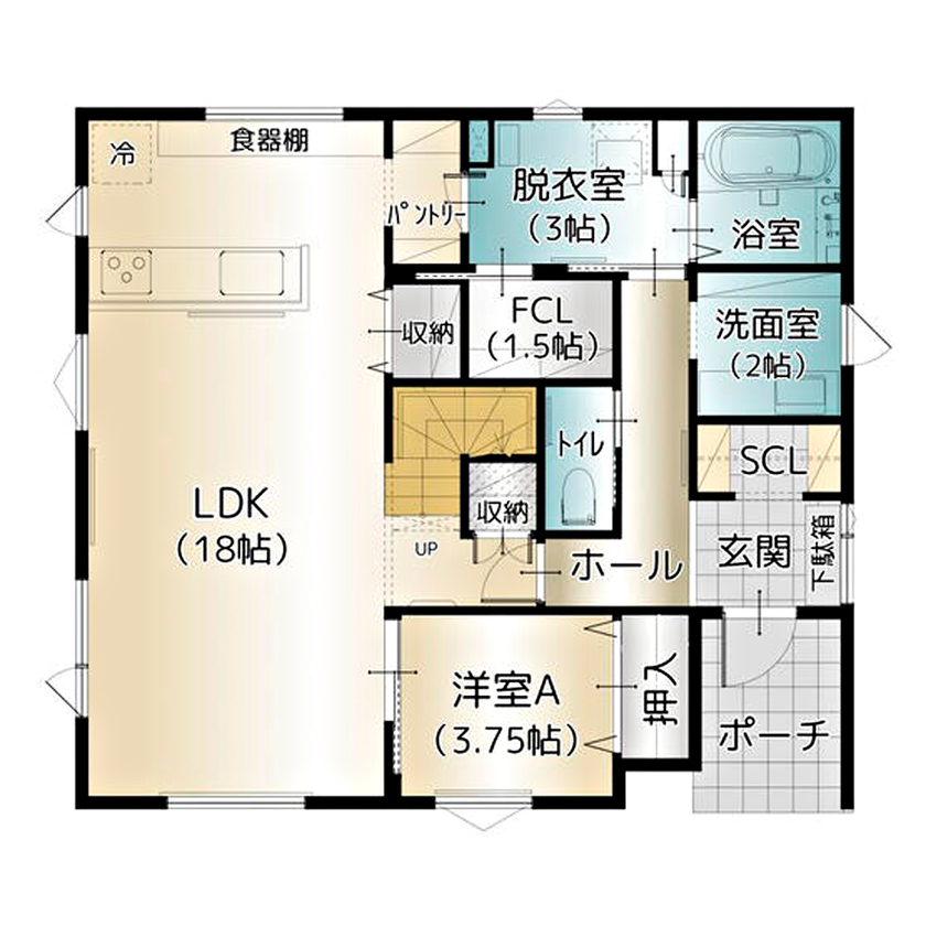 【SUUMO】 【苫小牧市/4LDK間取図/収納豊富】暮らしをやさしく彩るナチュラル空間。スムーズな家事動線もこだわり - 住研ハウス の建築実例詳細 | 注文住宅