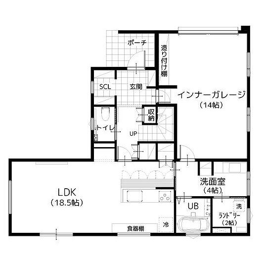 【SUUMO】 【苫小牧市／4LDK／間取図】ビルトインガレージのあるナチュラルテイストの家 - 住研ハウス の建築実例詳細 | 注文住宅