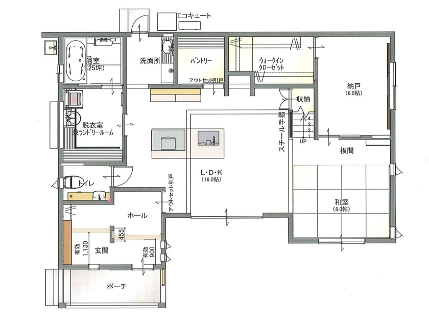 【SUUMO】 【3LDK+和室/ナチュラルモダン風/木の家】開放感抜群、平屋みたいな2階建ての家 - コスモホーム の建築実例詳細 | 注文住宅