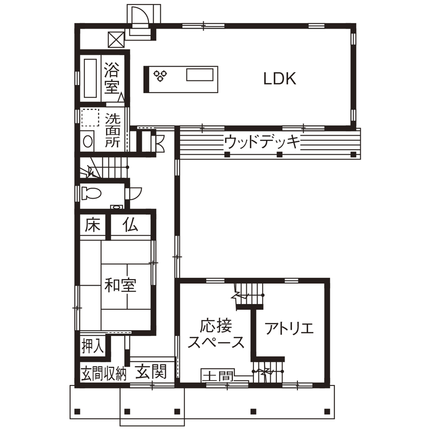【SUUMO】 【3000万円台/40坪台/自然素材/間取り有】グラフィックデザイナーのアトリエを併設したナチュラルな住まい - キミドリ建築 の建築実例詳細 | 注文住宅