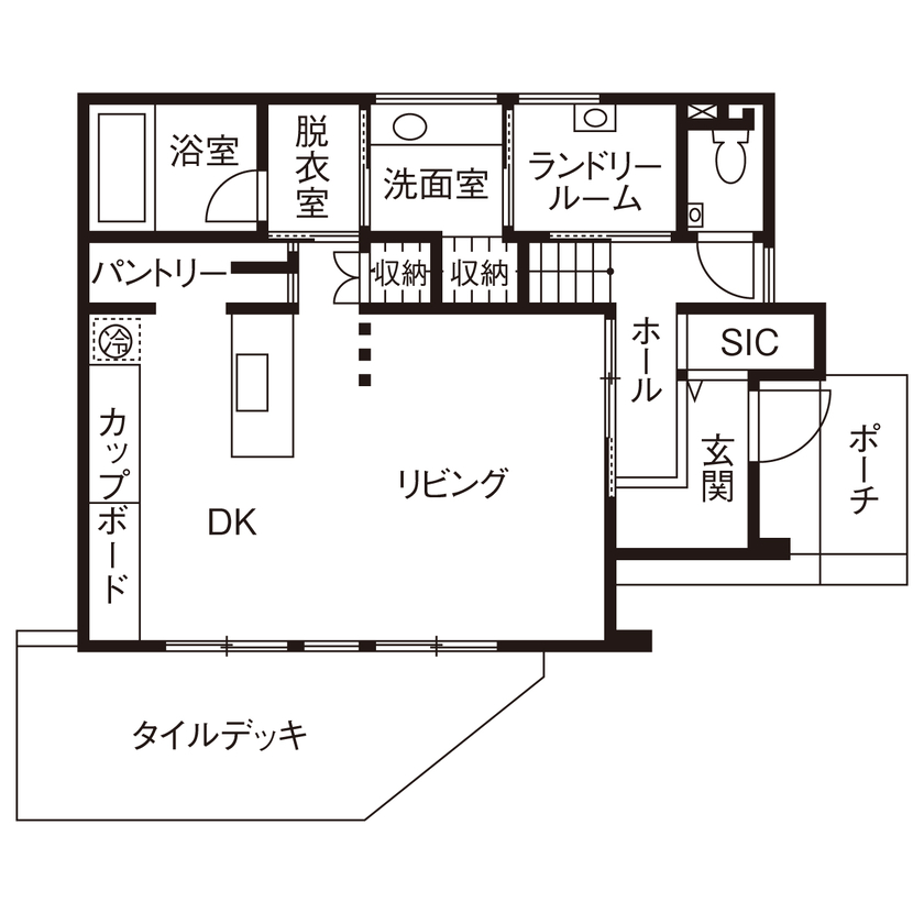 【SUUMO】 【20代の家、コンパクト設計、回遊動線、タイルデッキ】開放的ながらカーテンレスで暮らせるカッコいい家 - 東亜ハウス の建築実例詳細 | 注文住宅
