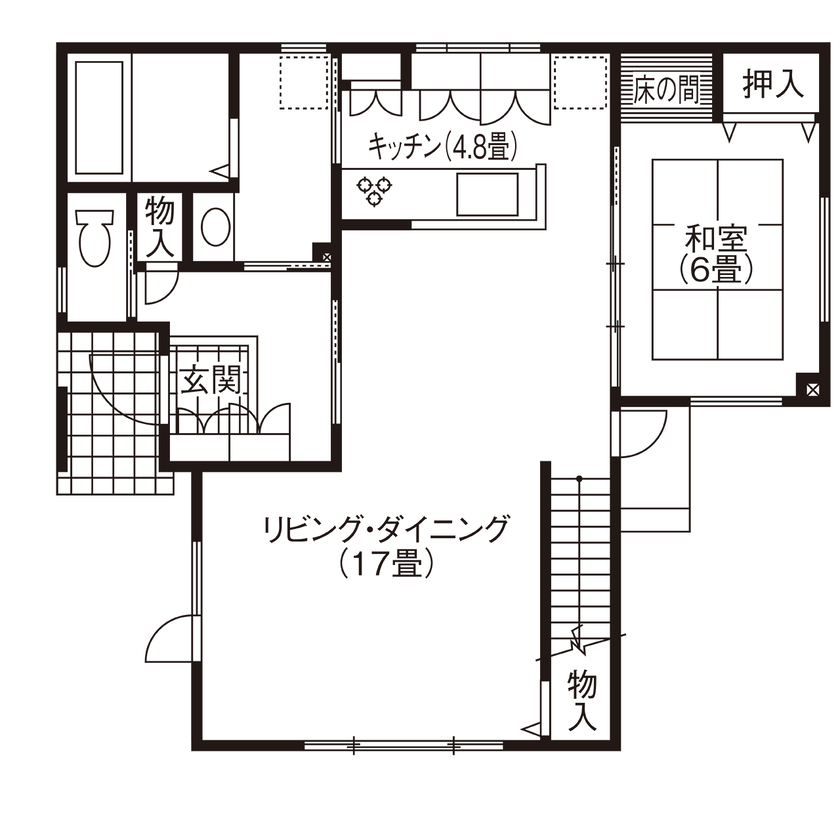 【SUUMO】 【札幌市/4LDK/40坪台/床暖房/間取り図有】高天井が心地いいリビング。ヨガやゴルフでおうち時間満喫！ - 北海荘建 の建築実例詳細 | 注文住宅
