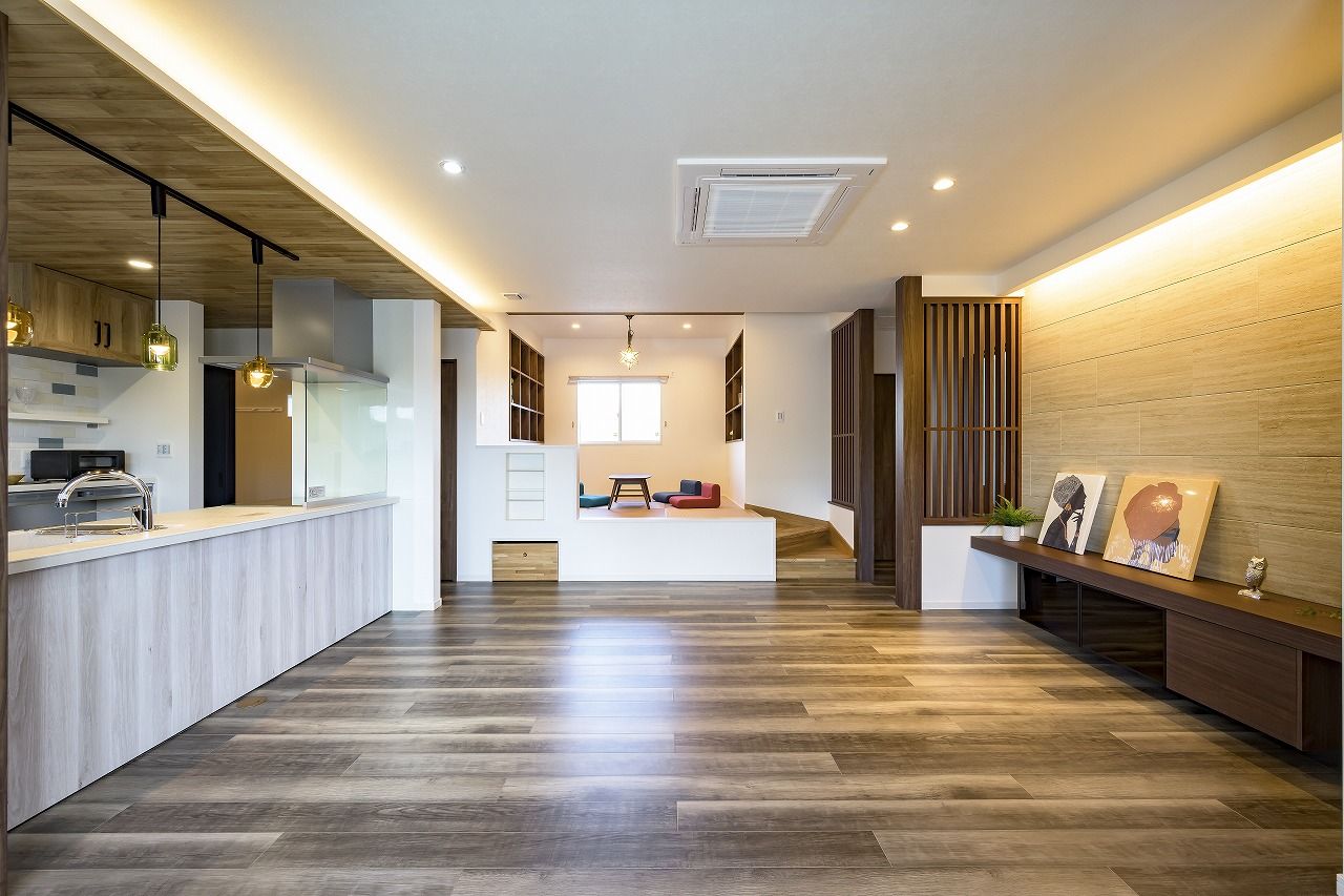 【SUUMO】 【みどり市/3LDK/34坪/平屋/ZEH】「好き」を詰め込んだ、タイルデッキのあるカフェスタイルの暮らし！！ - 小向建設 桐生営業所の建築実例詳細 | 注文住宅