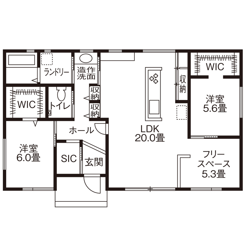 【SUUMO】 【平屋】【北九州市/2LDK/27坪/家事ラク設備/間取り図有】愛犬と暮らすメンズライクな平屋 - ウィズホーム の建築実例詳細 | 注文住宅