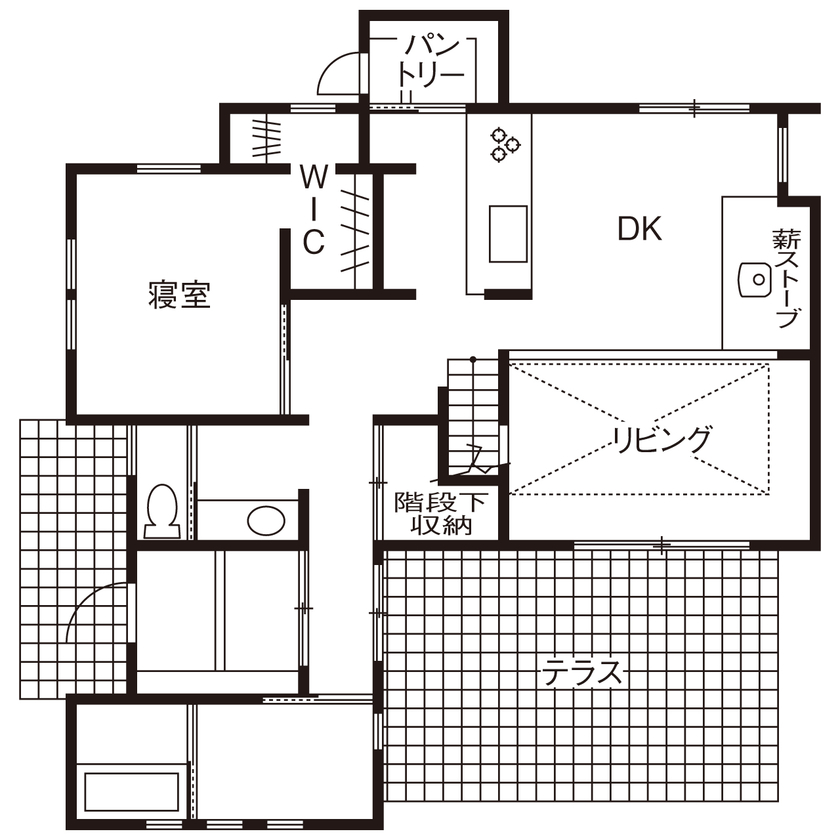 【SUUMO】 【3LDK・薪ストーブ・畳リビング・建築士設計】食卓の脇の窓からテラスから、眺望と流れる時間に親しむ家 - サンプロ の建築実例詳細 | 注文住宅