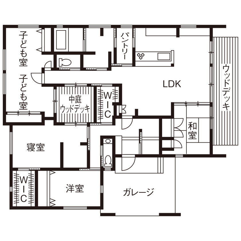 【SUUMO】 【4LDK・平屋・ビルトインガレージ・中庭】家事負担を最小限にし、家族で過ごす時間を増やす家 - サンプロ の建築実例詳細 | 注文住宅