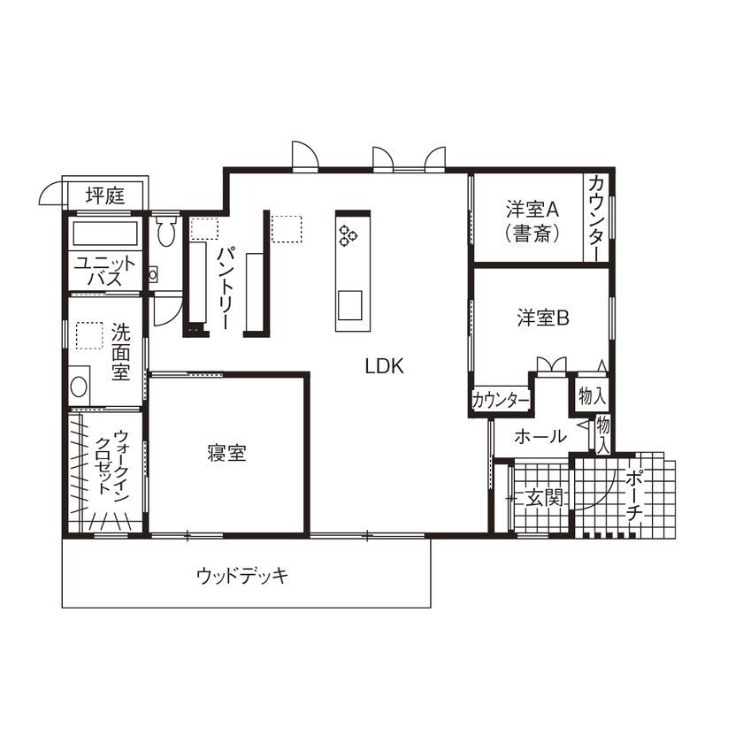 【SUUMO】 【千歳市/3LDK間取図/坪庭】薪ストーブと書斎がある平屋。道外からの移住で叶えたゆったりライフ - プエルダホーム 札幌支店の建築実例詳細 | 注文住宅