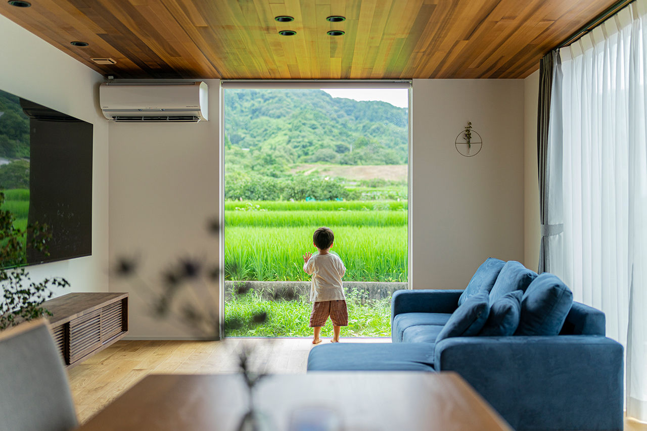 【SUUMO】 【3000万円台／約40坪／間取り図有】田園に向かってコの字に開いた平屋 - コラボハウス一級建築士事務所 中百舌鳥オープンスタジオの建築実例詳細 | 注文住宅