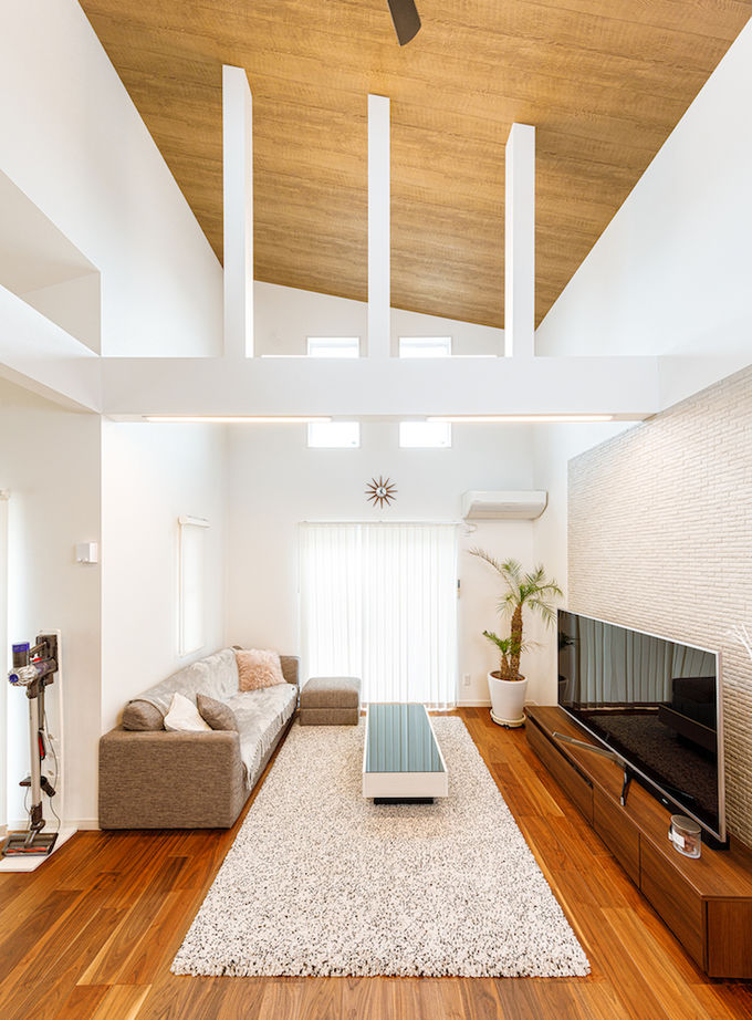 【SUUMO】 【平屋/1000万円台/30坪/間取り図】ウッドデッキと天井の高い開放的なLDK 太陽光発電搭載のオール電化住宅 - いえとち本舗 久喜店 の建築実例詳細 | 注文住宅