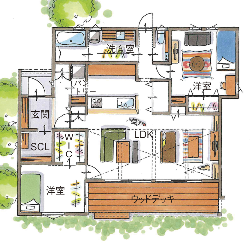 【SUUMO】 【1000万円台/平屋/20坪台・コンパクト/2LDK/間取り図】愛猫が寛ぐナチュラル＆黒ガルバのかっこいい平屋 - グランハウス 一級建築士事務所 茜部オープンスタジオの建築 ...
