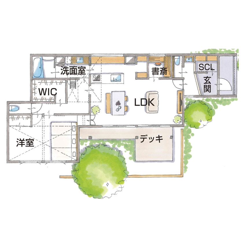 【SUUMO】 【1000万円台/20坪台/平屋/間取り図】クルミの床と照明が映える！白・グレーの上品インテリアを楽しむ平屋 - グランハウス 一級建築士事務所 一宮オープンスタジオの建築実例 ...