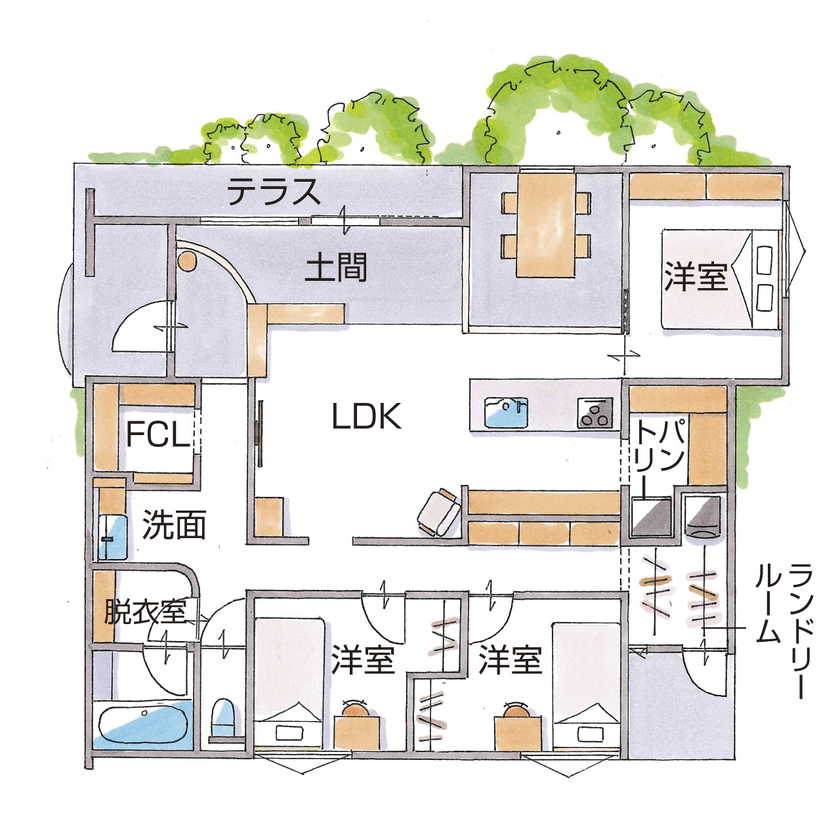【SUUMO】 【2000万円台/平屋/3LDK/間取り図】天空光が広がるシンプルな白の平屋。いつでも景色を愛でるための新発想 - グランハウス 一級建築士事務所 四日市オープンスタジオの建築 ...