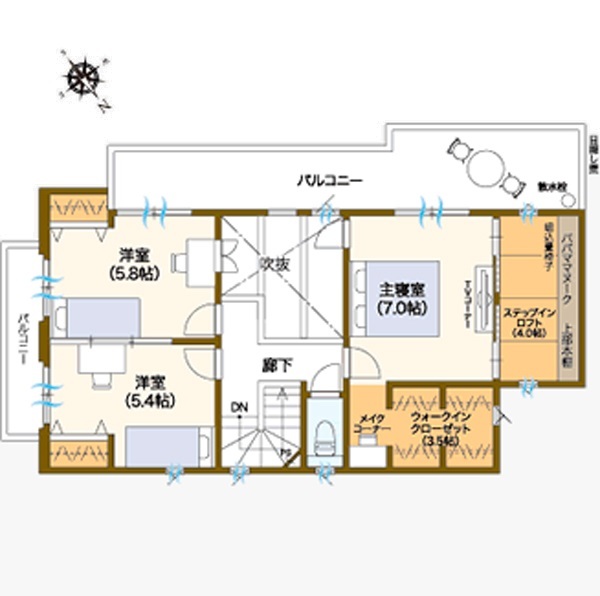 【SUUMO】 【大阪/2200万円台/2階建て/間取り図有】自然素材×キャプテンママ仕様で家族を見守れて明るい住まいに - 高橋開発の注文住宅 の建築実例詳細 | 注文住宅