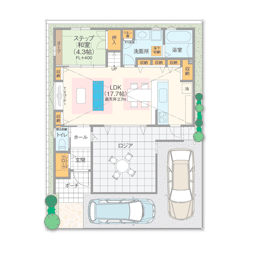 【SUUMO】 【大阪/2200万円台/2階建て/ロジア/間取り図有】約10畳ものロジアを設けた豊かな時間を過ごせる家 - 高橋開発の注文住宅 の建築実例詳細 | 注文住宅