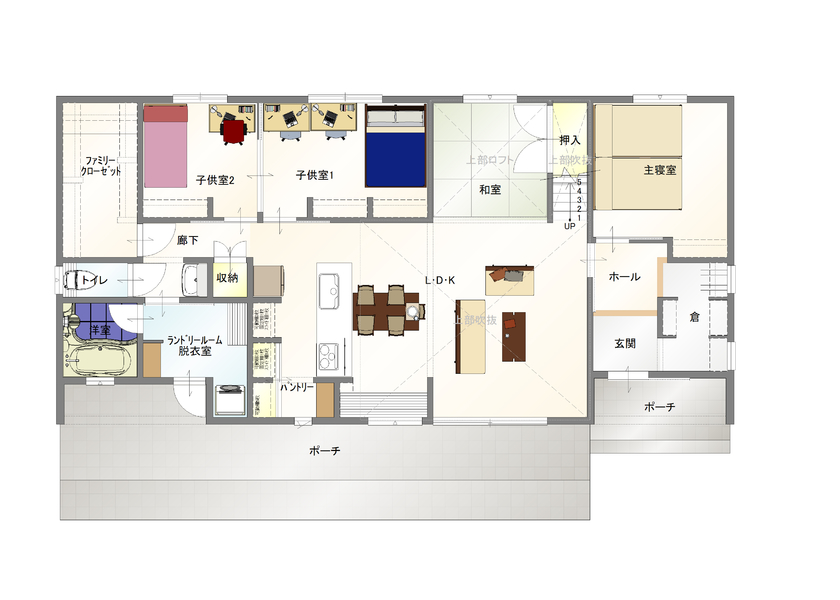 【SUUMO】 【4LDK＋ロフト】家族の笑顔が集まる、リビングロフトのある平屋住宅 - 丸和建設 の建築実例詳細 | 注文住宅