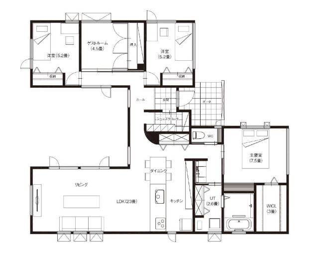【SUUMO】 【2361万円/間取図有/4LDK】プライバシーを尊重したファミリーも暮らしやすい平屋 - アーキテックプランニング の建築実例詳細 | 注文住宅