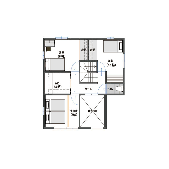 【SUUMO】 【間取り図有/4LDK/吹抜け/II型キッチン】木目×グレーのシンプルな住まい - イワキ の建築実例詳細 | 注文住宅