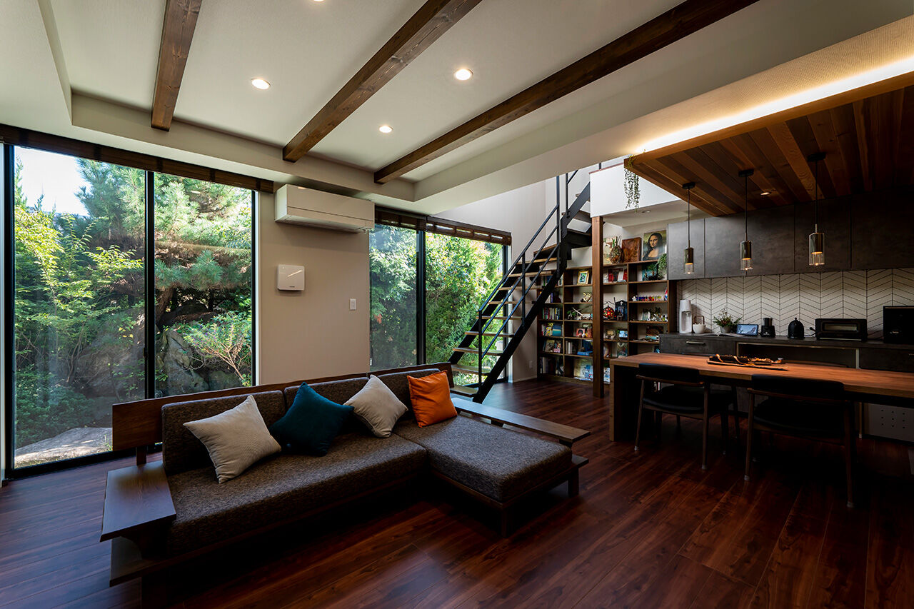 【SUUMO】 ホテルライクな住まい 25帖LDK×グラフテクトキッチン×タイルが映えるインテリア - ハーバーハウス 新潟本社の建築実例詳細 | 注文住宅