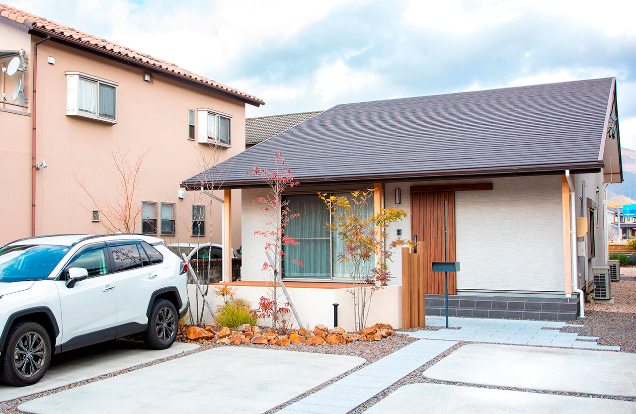 【SUUMO】 【平屋/20坪台/駐車スペース有/理想の間取り】ナチュラルで心地いい大空間LDKの29坪コンパクトな平屋 - 福工房 小田原展示場の建築実例詳細 | 注文住宅