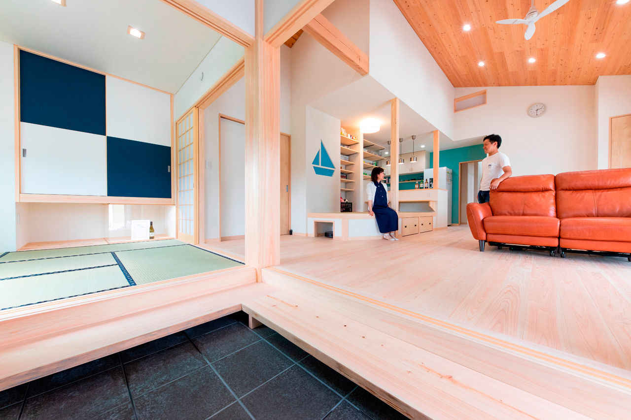 【SUUMO】 【2000万円台｜土間のある平屋】ヒノキが香る平屋で憧れの田舎暮らし。「平屋は子育てもしやすいです」 - 福工房 小牧展示場の建築実例詳細 | 注文住宅