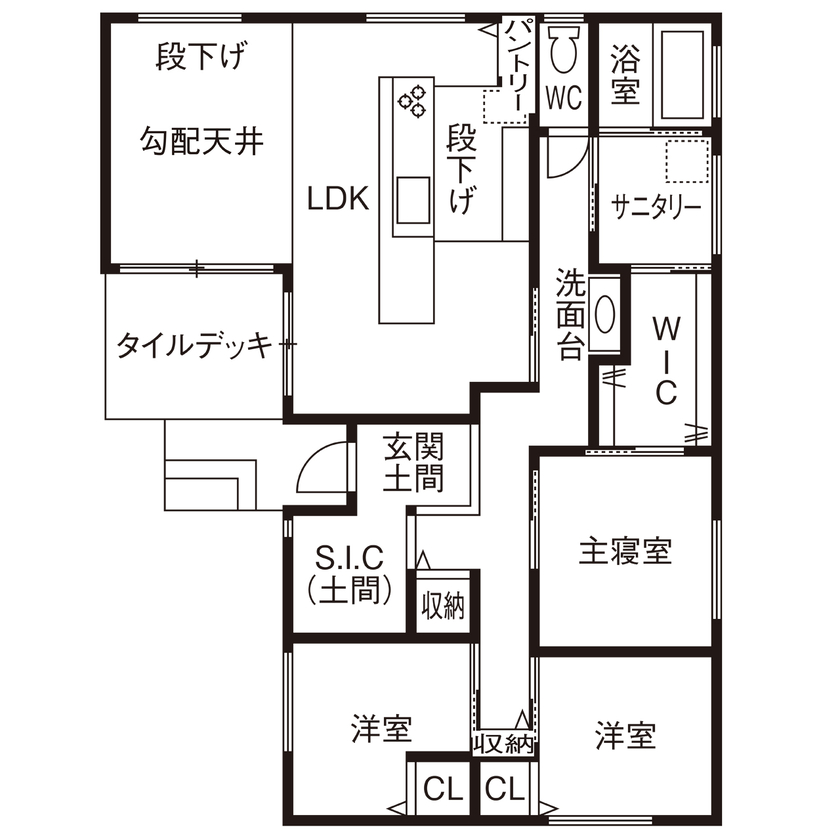 【SUUMO】 【平屋・3LDK・間取り図あり・オリジナルキッチン】家事ラク動線を実現。やわらかなカフェ風の平屋 - Lib Work 熊本店の建築実例詳細 | 注文住宅