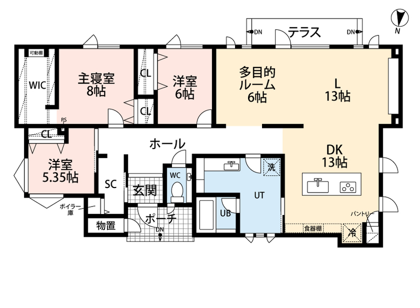 【SUUMO】 【平屋/3500～4000万円/間取り図】天井高4.6mの開放的な空間、ピアノの音色が響くリュクスな平屋の住まい - アーキテックプランニング の建築実例詳細 | 注文住宅