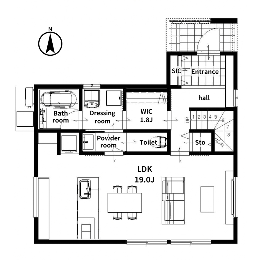 【SUUMO】 【2000万円台／間取り図あり／約33坪の家】 1階のファミクロ×家事ラクにこだわった回遊間取り - CLAVIS の建築実例詳細 | 注文住宅