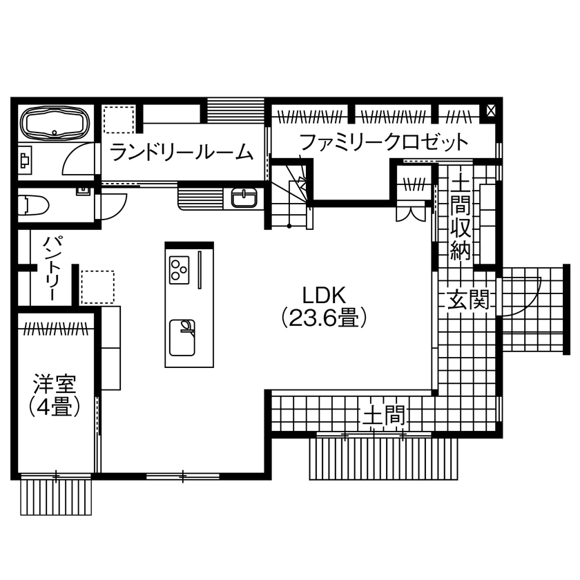 【SUUMO】 【1000万円台/間取り/30坪台/回遊導線】土間リビングと庭がつながる平屋のように暮らせるアウトドア2階建て - アサヒグローバルホーム 四日市店の建築実例詳細 | 注文住宅