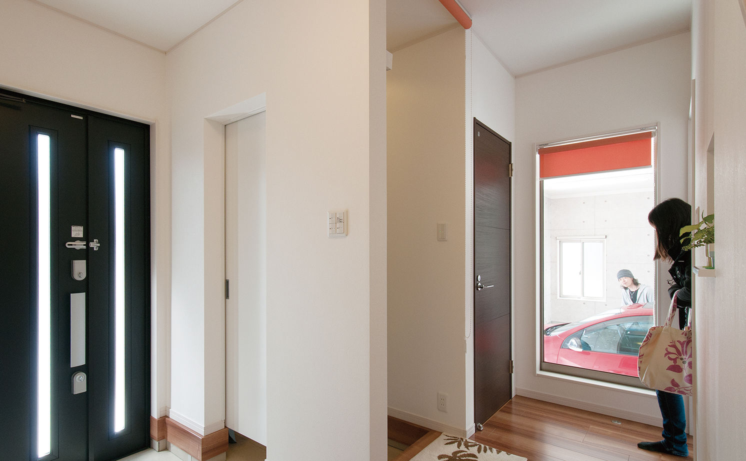 【SUUMO】 【1000万円台/間取り/ガレージハウス/回遊導線】玄関から続くインナーガレージで趣味の愛車を眺められる家 - アサヒグローバルホーム 一宮店の建築実例詳細 | 注文住宅