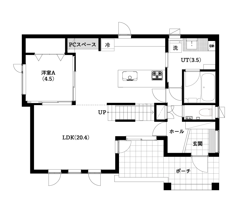 【SUUMO】 【2000万円台/間取図/4LDK/38坪】落ち着きのあるナチュラルモダンスタイルの家 - ロゴスホーム 札幌北の建築実例詳細 | 注文住宅
