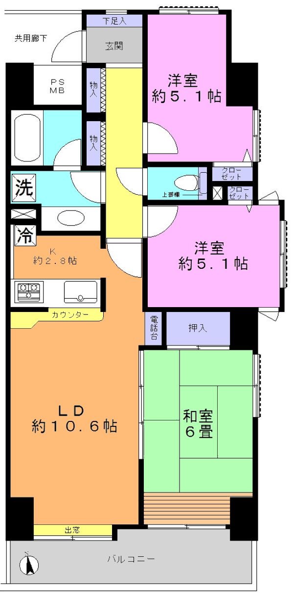 【SUUMO】3LDK/5階/68.5m2（(株)ジーエー管理サービス駅前店提供）／埼玉県川口市金山町／川口駅の賃貸・部屋探し情報（100456359545） | 賃貸マンション・賃貸アパート