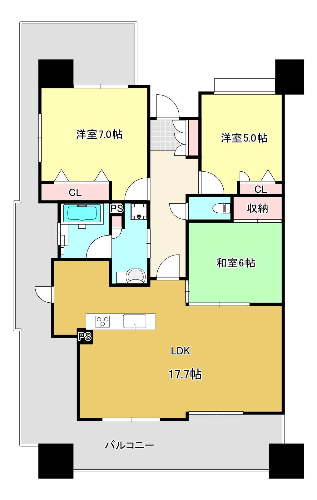 【Sumipedia】エイルマンション高麗町II／鹿児島県鹿児島市高麗町／武之橋駅の賃貸 | 物件詳細画面